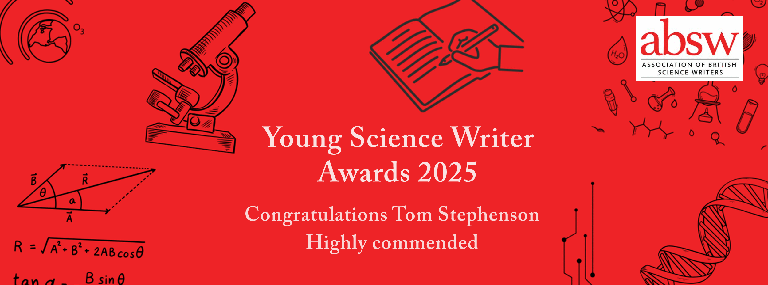 The Young Science Writer Award 2025 - Congratulations Tom! - Hive South ...